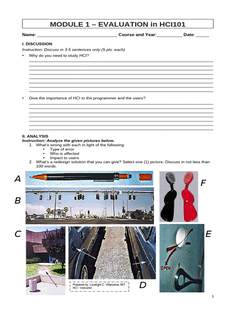 HCI Module1 Evaluation | PDF