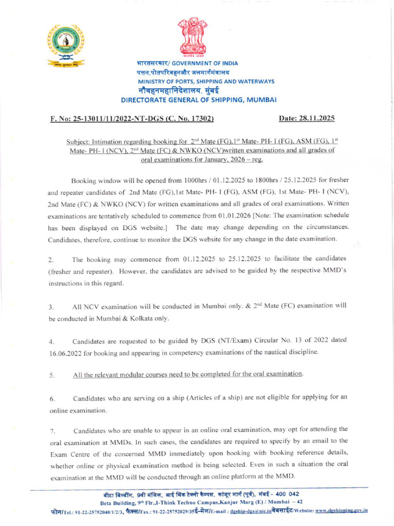Booking Notice Jan 2026 | PDF