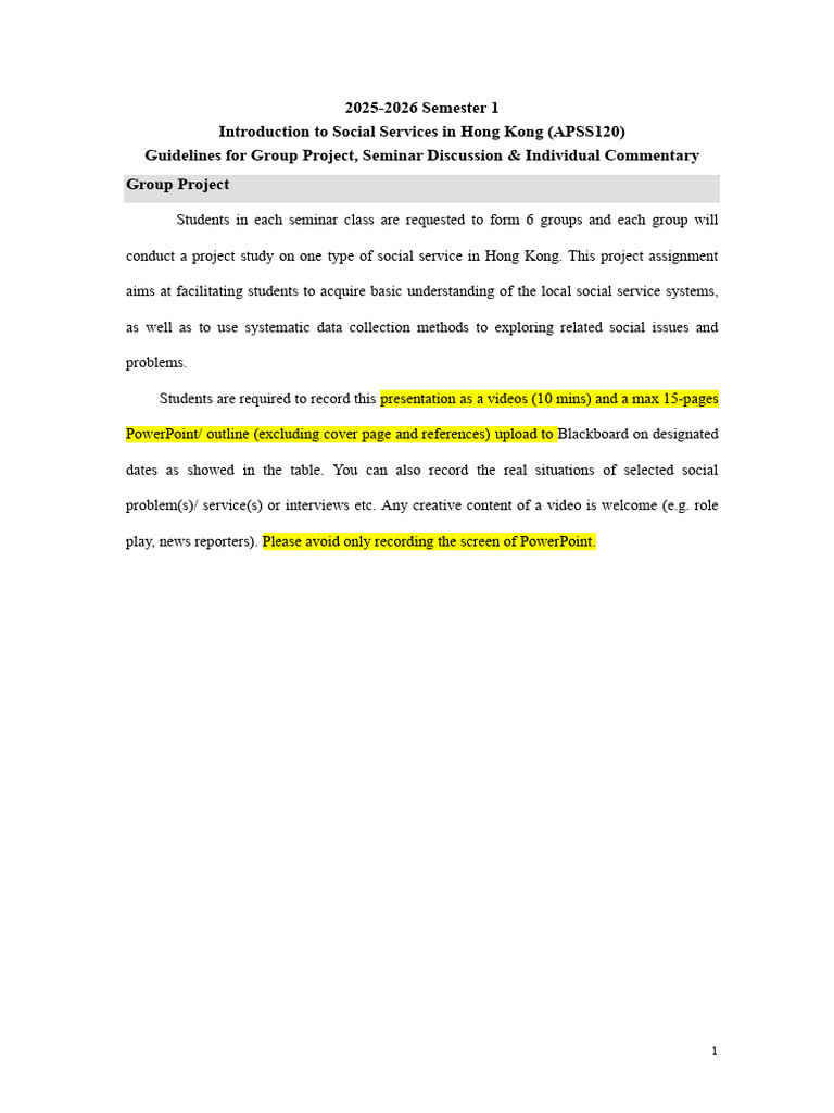 Social Services Project Guidelines Hong Kong | PDF | Microsoft Power ...