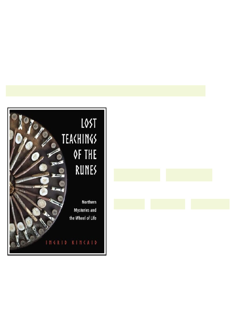 Lost Teachings Of The Runes Northern Mysteries And The Wheel Of Life ...
