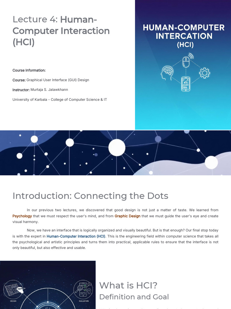 Lecture 4 Human Computer Interaction HCI | PDF | Human–Computer ...