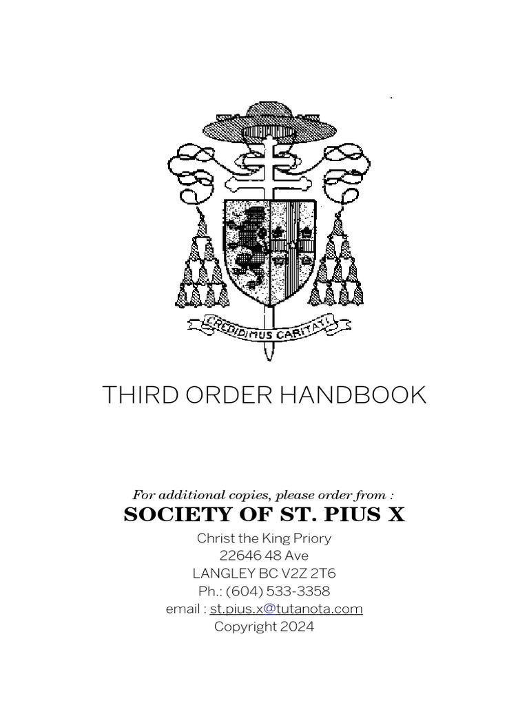 Third Order Handbook: St. Pius X Guide | PDF | Catholic Church | Rosary