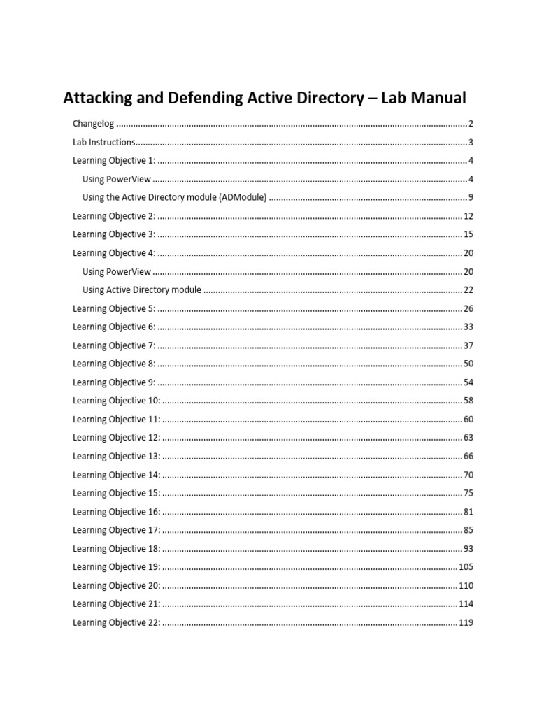 Active Directory Attack & Defense Lab Manual | PDF | Active Directory ...
