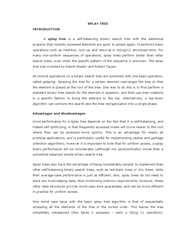 Splay Trees Pdf Theoretical Computer Science Computer Programming
