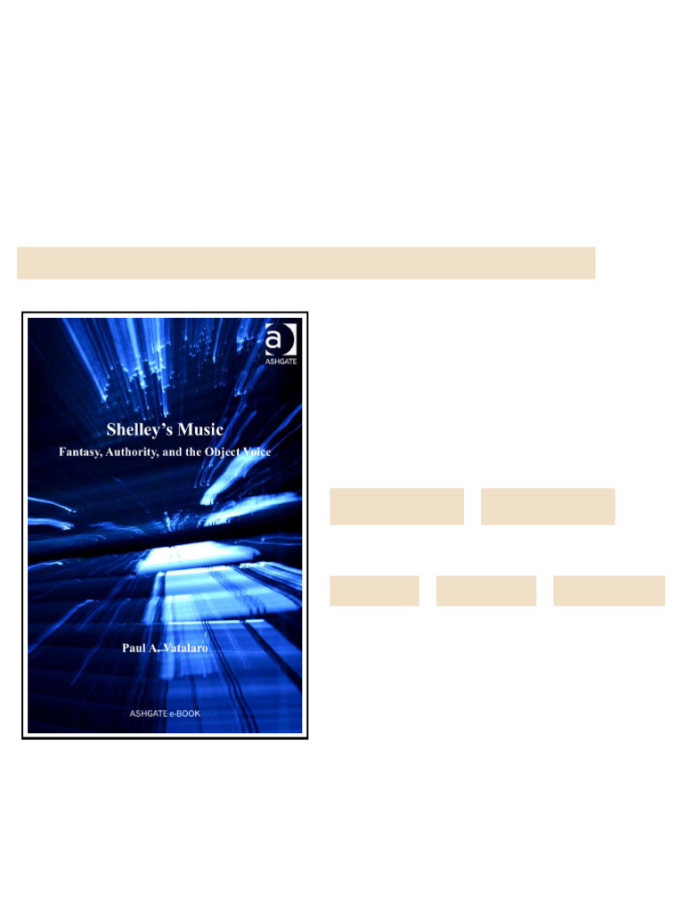 Shelleys Music Fantasy Authority And The Object Voice Paul A Vatalaro ...