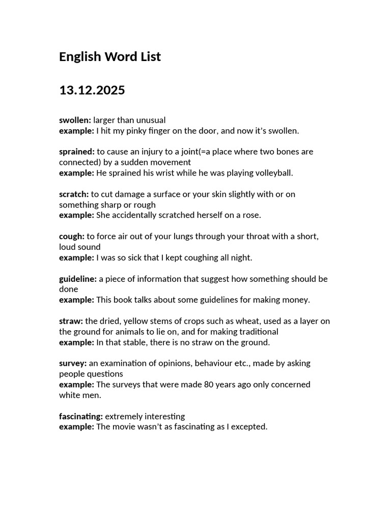 English Word List | PDF | Breast | Breastfeeding