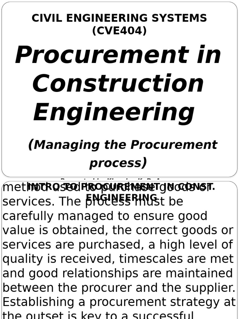 Procurement in Constructing Engineering 17-06-2023 | PDF | Procurement ...