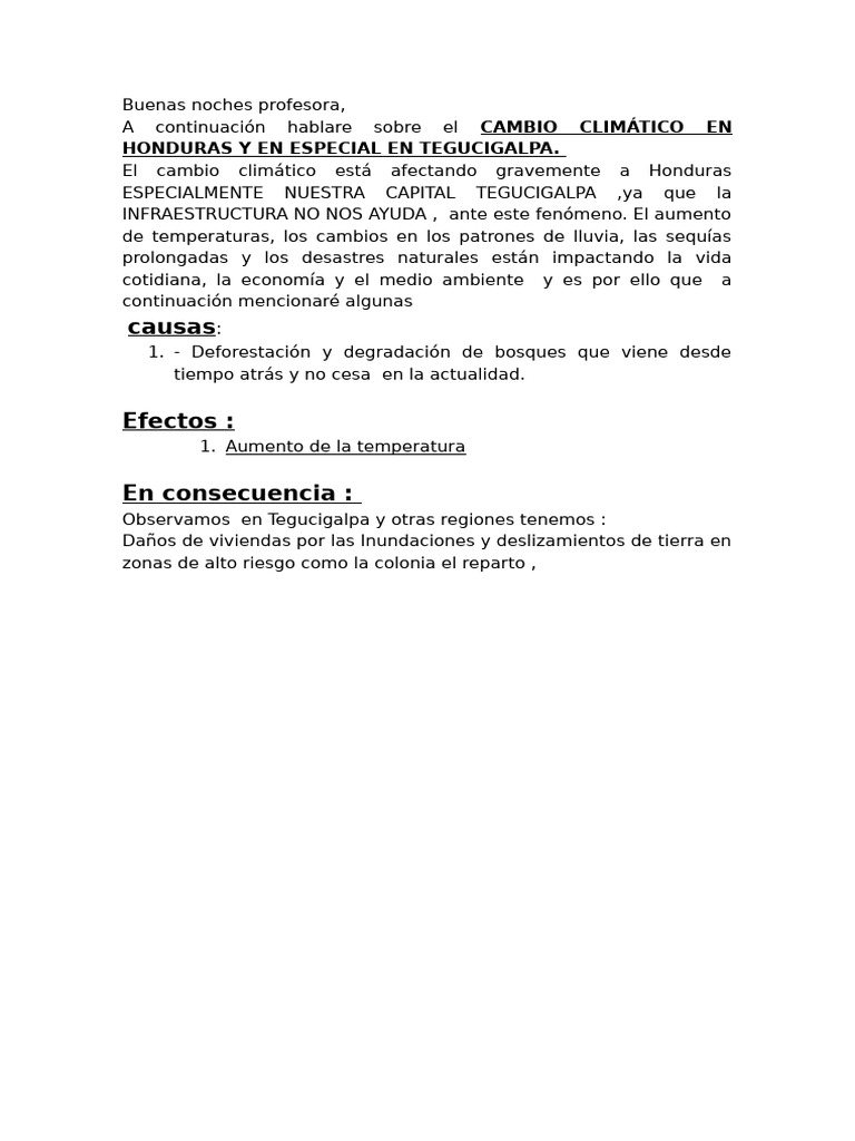 Cambio Climatico Octavo Grado en Ciencias Naturales | PDF