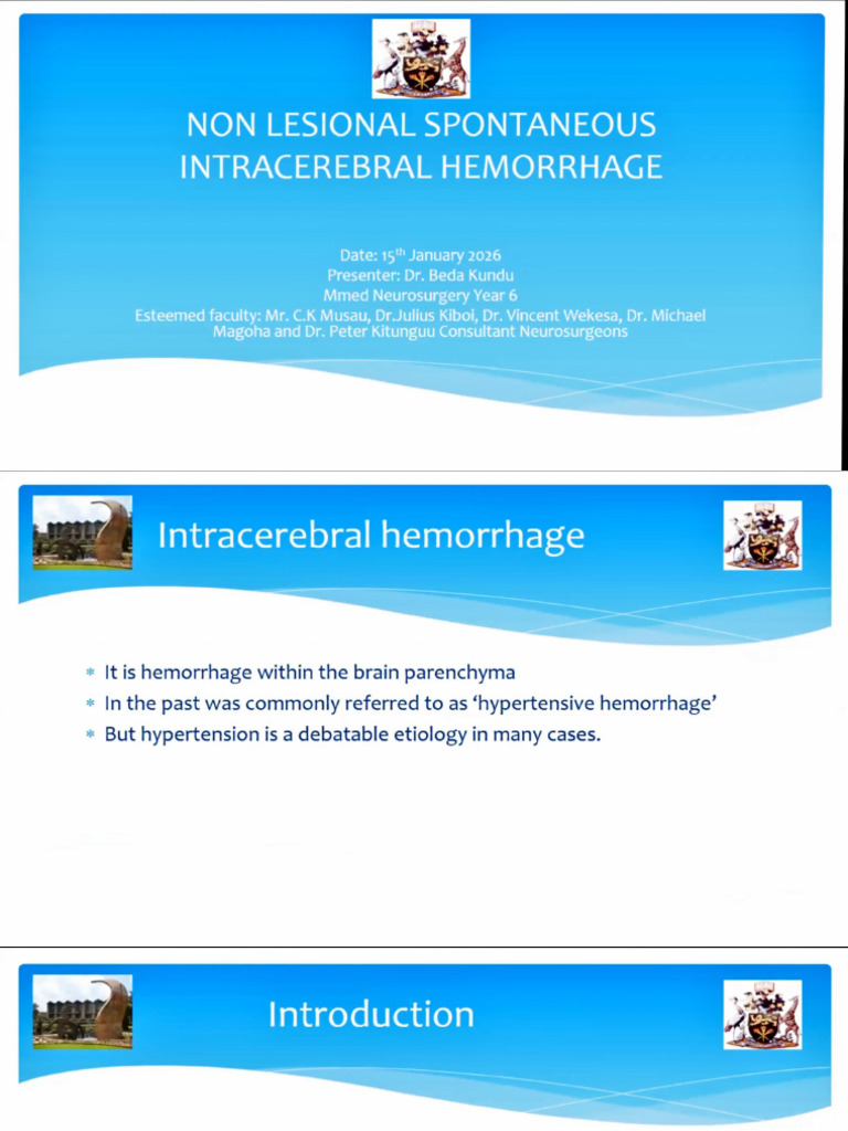 Non-lesional ICH Part 1 | PDF