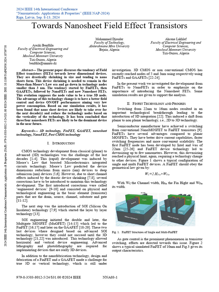 Nanosheet FETs: Future of Transistors | PDF | Field Effect Transistor ...