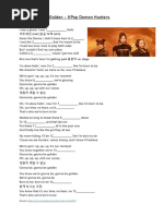 Golden Lyrics - Kpop Demon Hunters | PDF