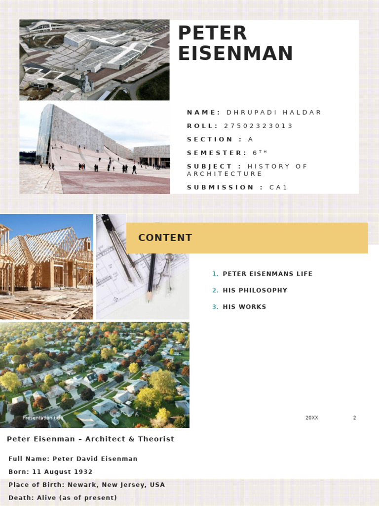 Peter Eisenman: Architect Overview | PDF