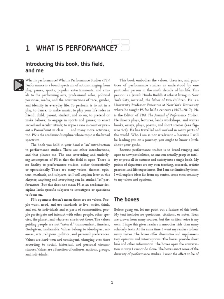 Introduction to Performance Studies | PDF