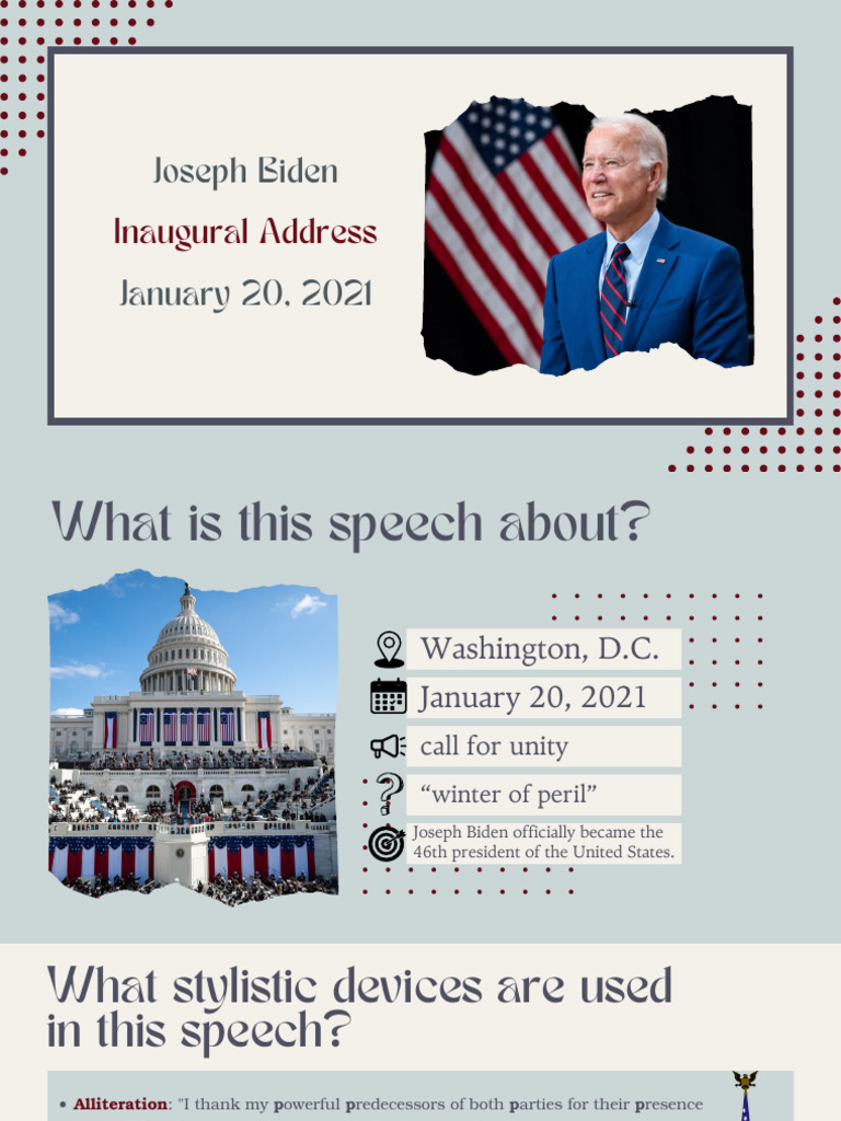Biden's Inaugural Address Analysis | PDF