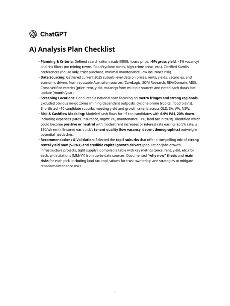 A) Analysis Plan Checklist | PDF | Economies