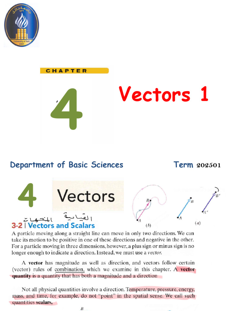 Chap 4 Vectors 1 - 3 | PDF | Euclidean Vector | Physics