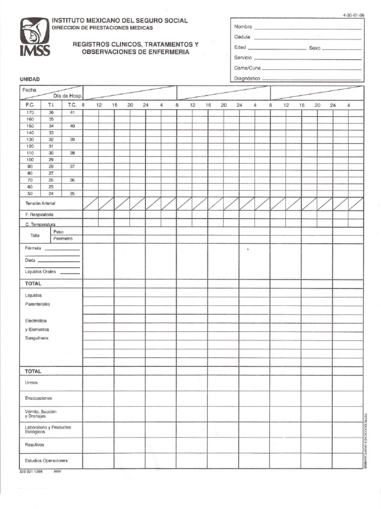 (2) Hoja de enfermería IMSS