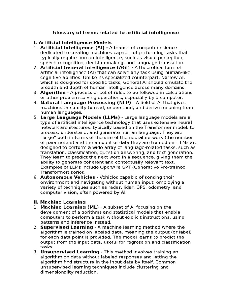 Artificial Intelligence Glossary | PDF | Machine Learning | Artificial ...