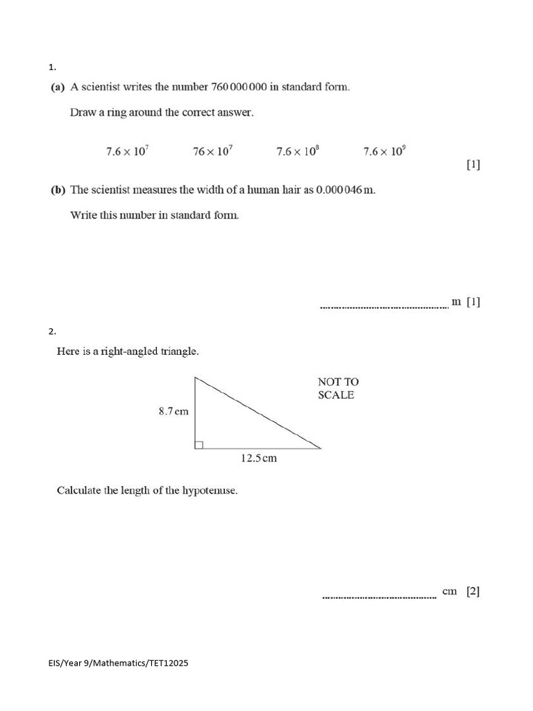 Year 9 Mathematics Curriculum Guide | PDF