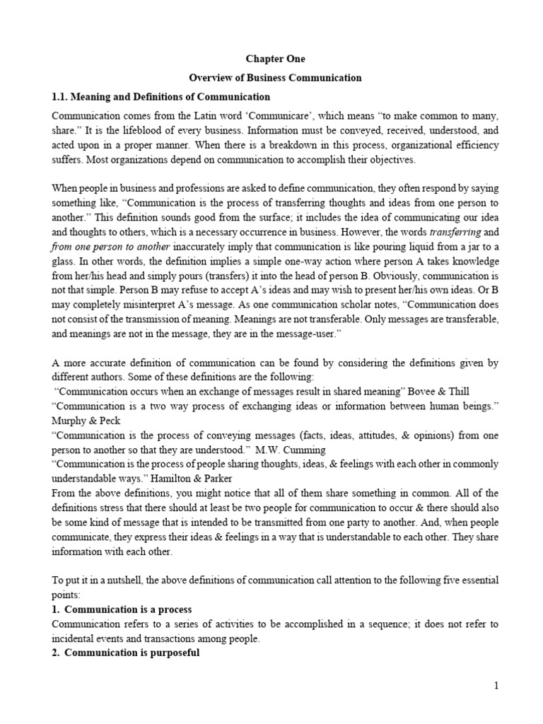 Business Communication Ch 1 to 6 (SMU)(1) | PDF | Communication ...