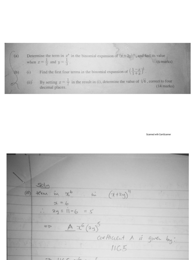 Binomial Expansion Solved Quiz | PDF