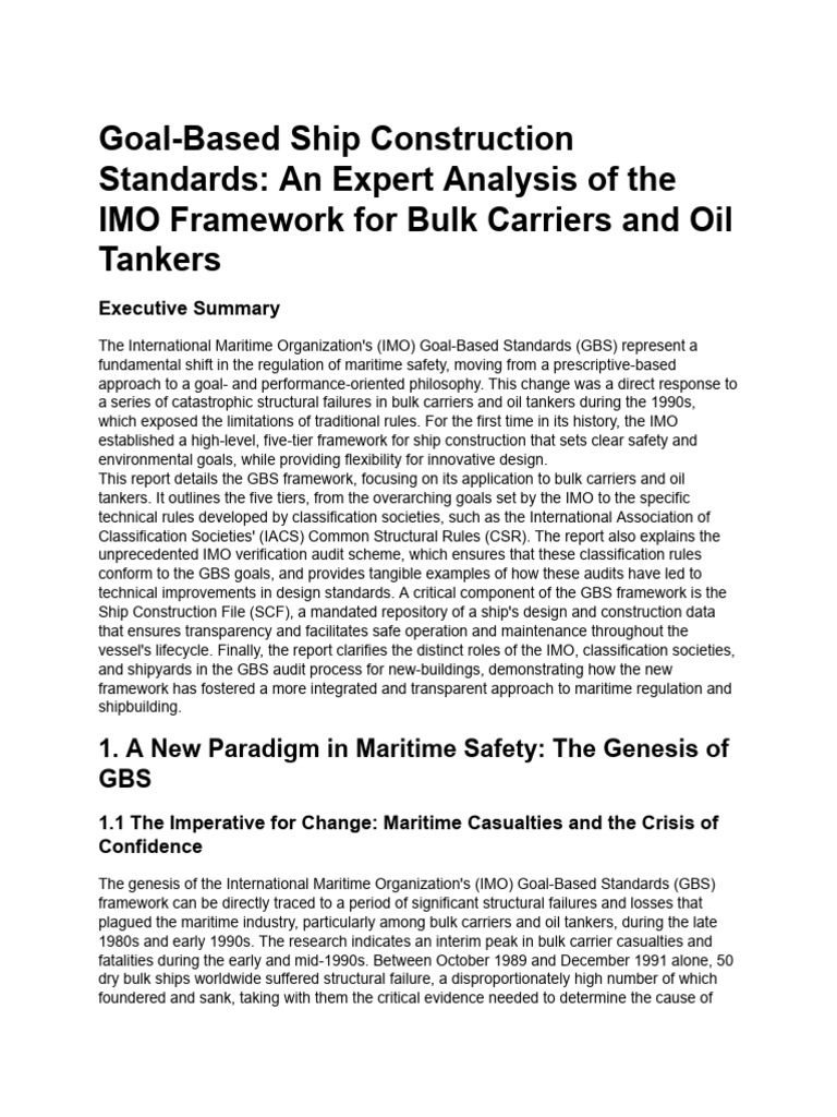 IMO Goal-Based Standards for Shipbuilding | PDF | Ships | Audit