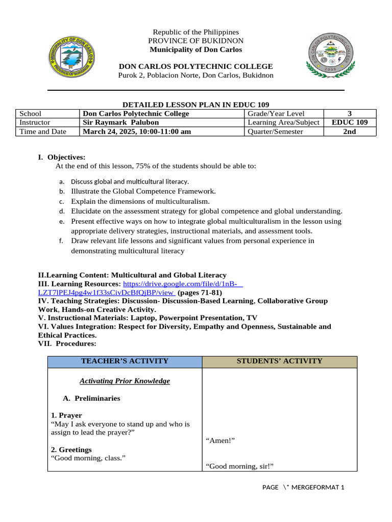 Lesson-Plan-Template-2 | PDF | Curriculum | Teachers