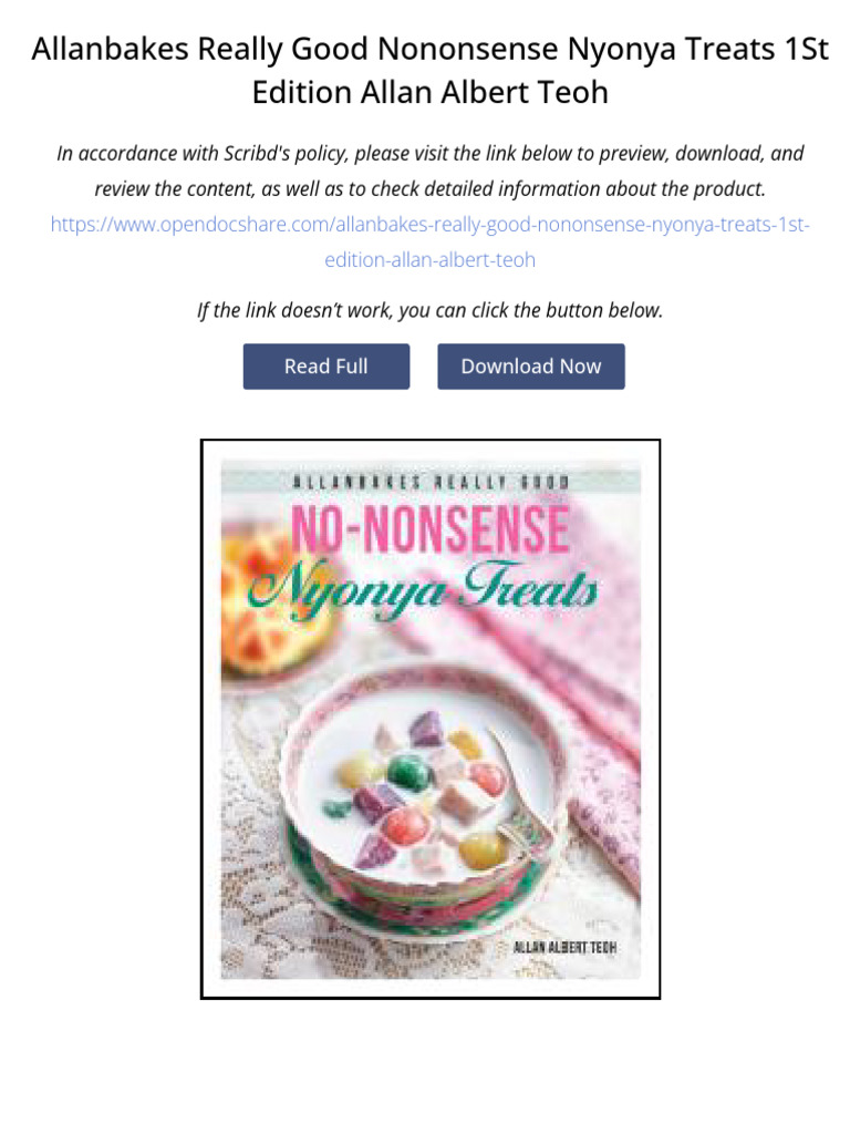 Allanbakes Really Good Nononsense Nyonya Treats 1st Edition Allan ...