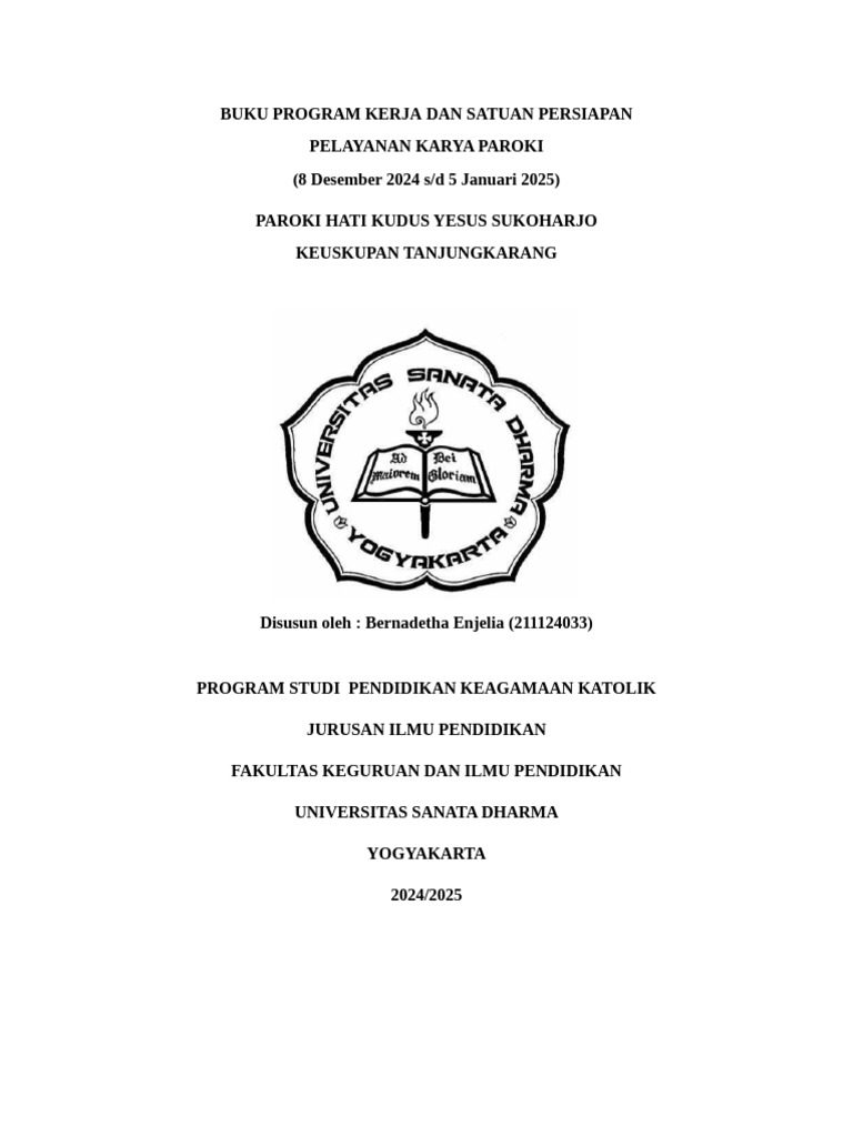 Bernadetha Enjelia - Buku Program Kerja PKP | PDF