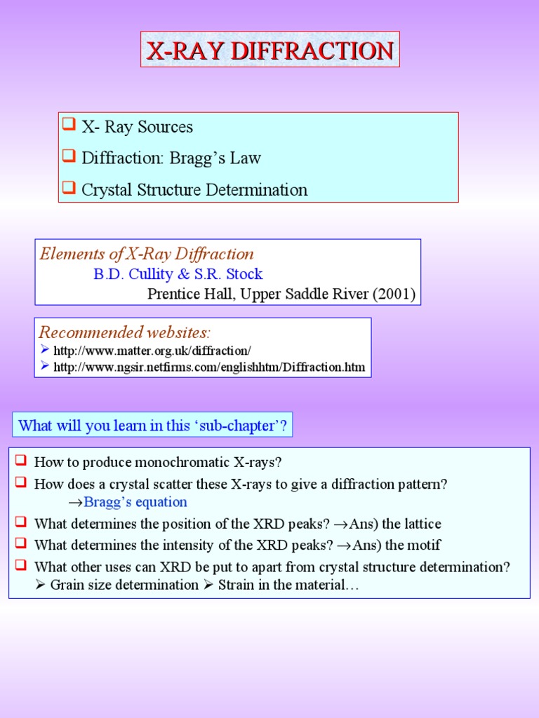 X-Ray Diffraction Fundamentals | PDF | X Ray Crystallography | Crystal ...