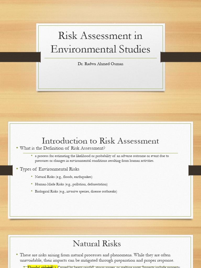 Risk Assessment in Environmental Studies-Updated | PDF | Climate ...