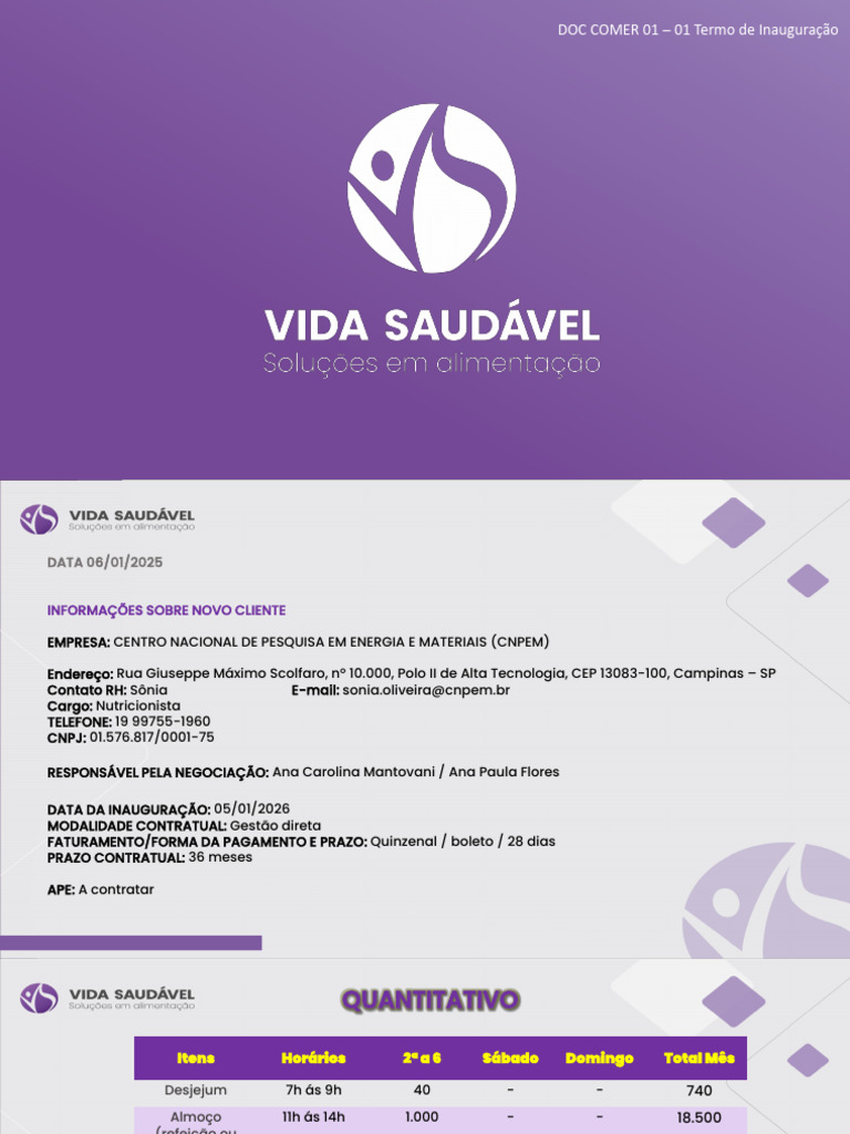 Termo de Inauguração CNPEM 2025 | PDF | Chá | Bolos
