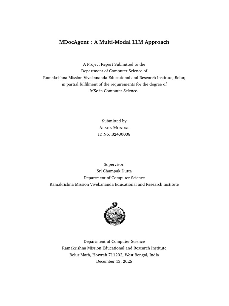 (BDA)_(MDocAgent a Multi-Modal LLM Approach) - Abaha Mondal | PDF ...