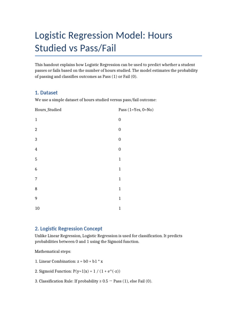 Logistic Regression Handout | PDF