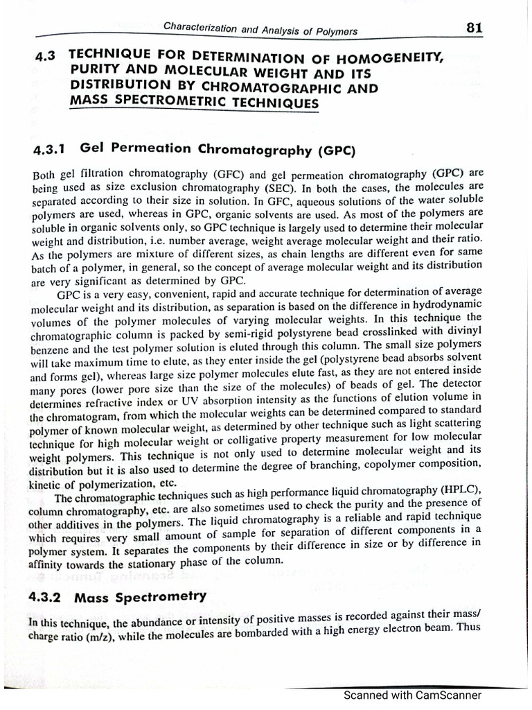 Gel Permeation and Ostwald Method for Polymer Weight Determination | PDF