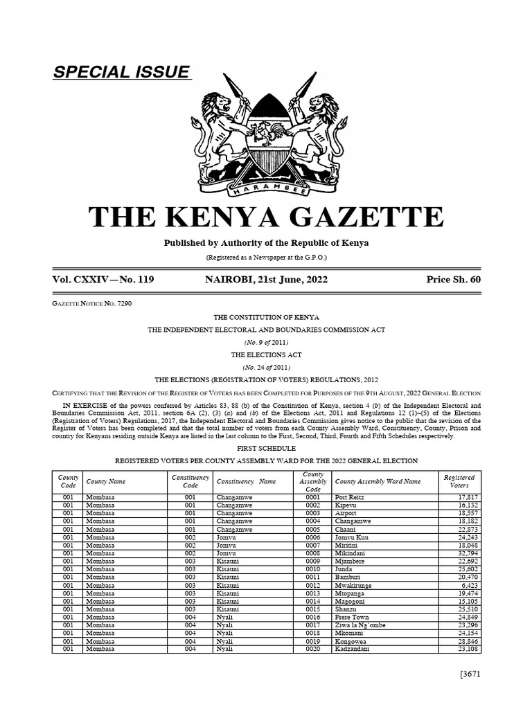 Kenya Voter Registration Update 2022 | PDF | Voting | Group Decision Making