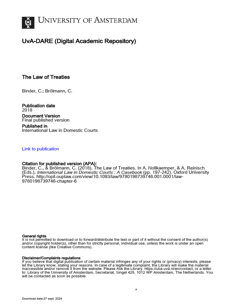 law_9780198739746_chapter_6 | PDF | Treaty | International Law