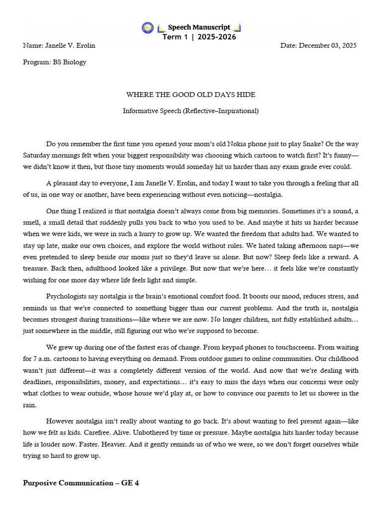 Janel New Speech | PDF