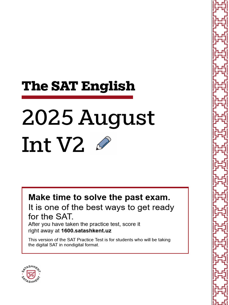 SAT August 2025 English Practice Test | PDF | Dorothy Gale | Aunt Em