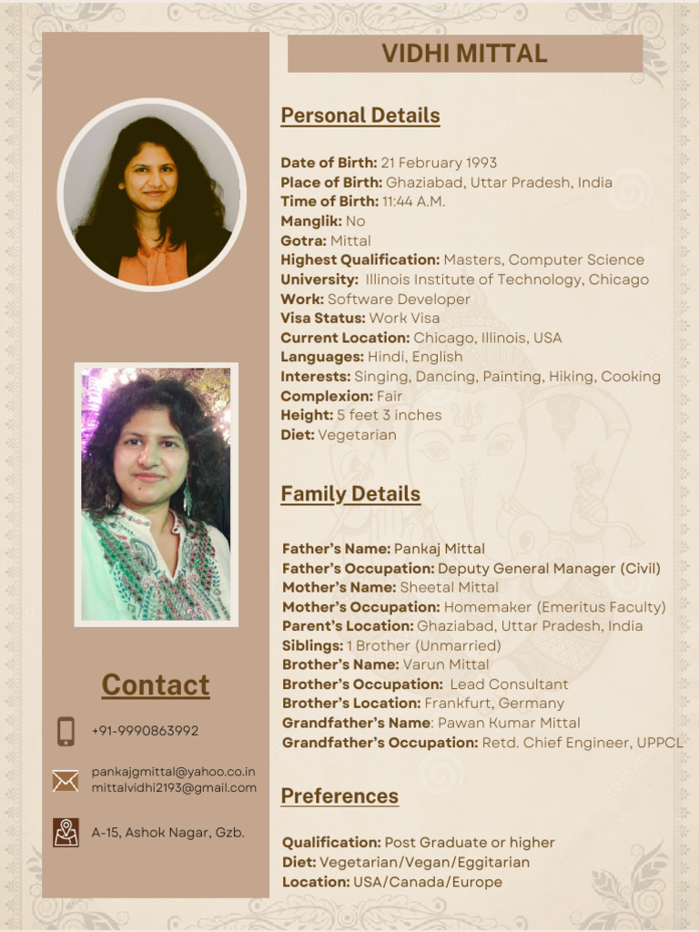 Vidhi Mittal: Profile Overview | PDF