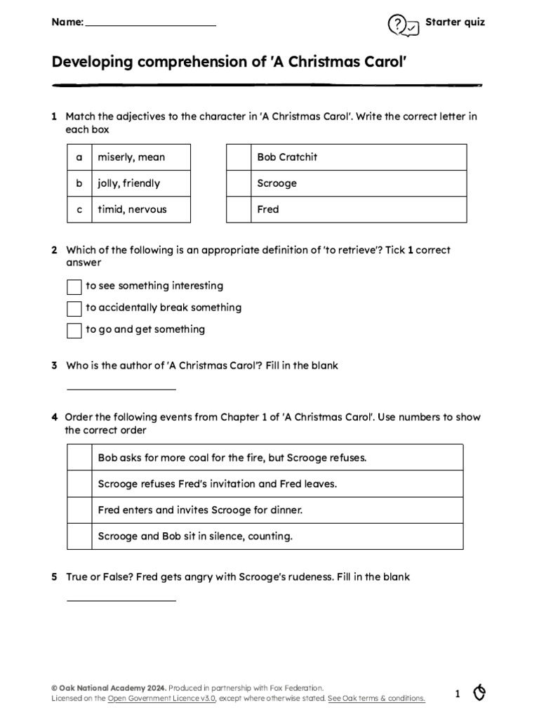 Starter Quiz Questions | PDF