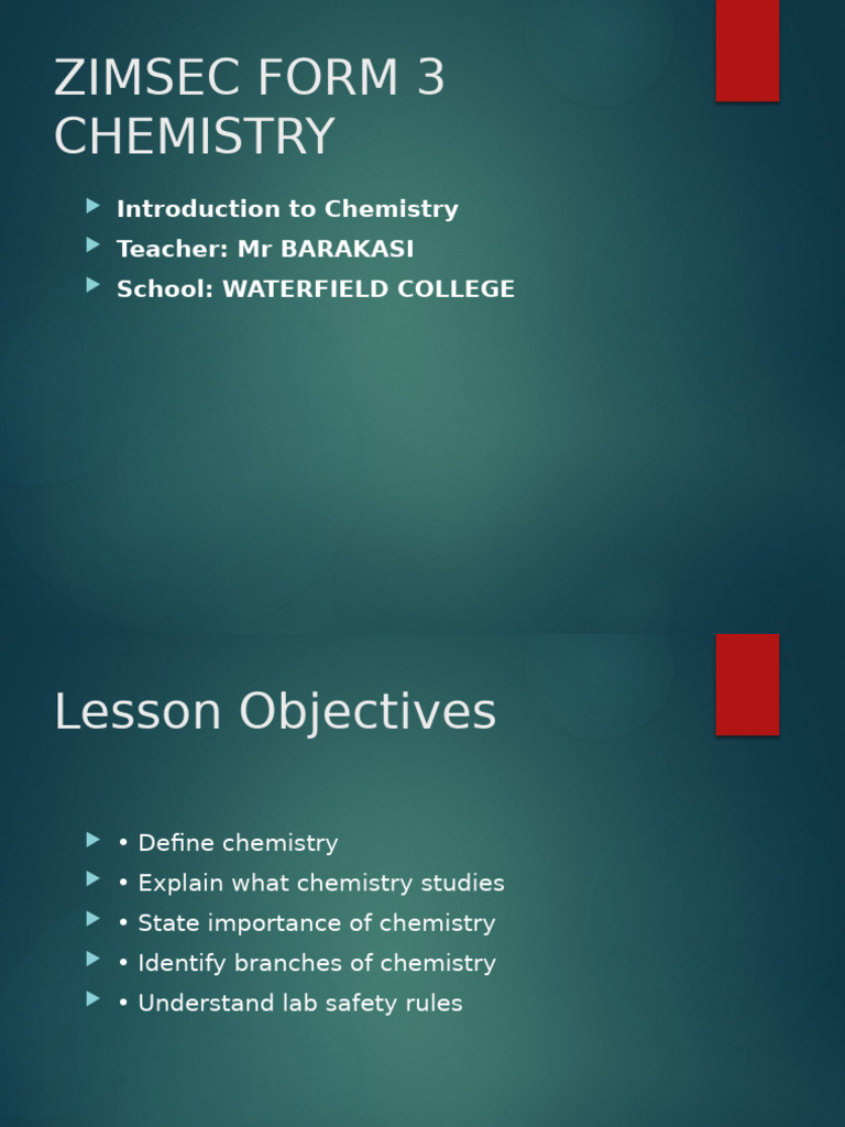 Form 3 Chemistry Introduction | PDF
