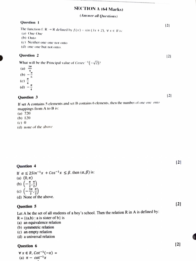 Paper 12th Maths | PDF | Matrix (Mathematics) | Mathematical Objects