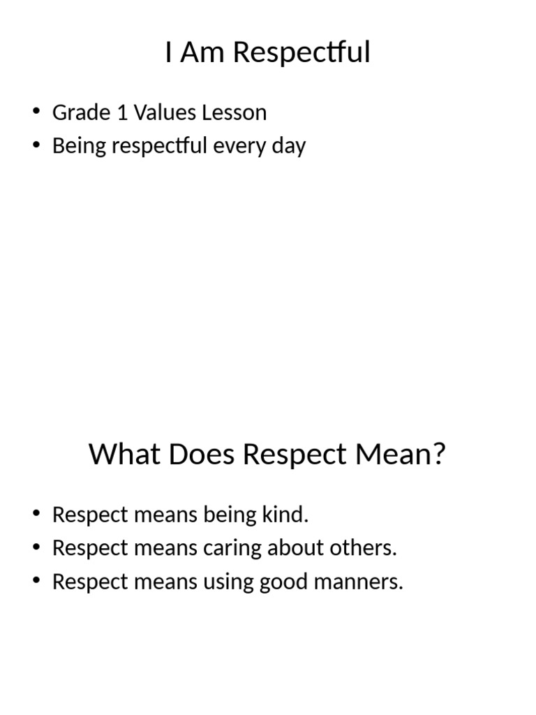 Grade 1 I Am Respectful | PDF