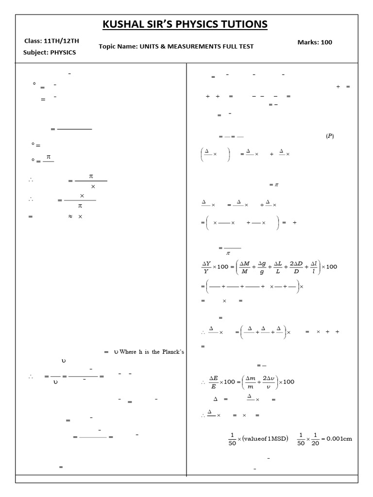 UNITS 06-05-24 SOL | PDF | Angular Momentum | Momentum
