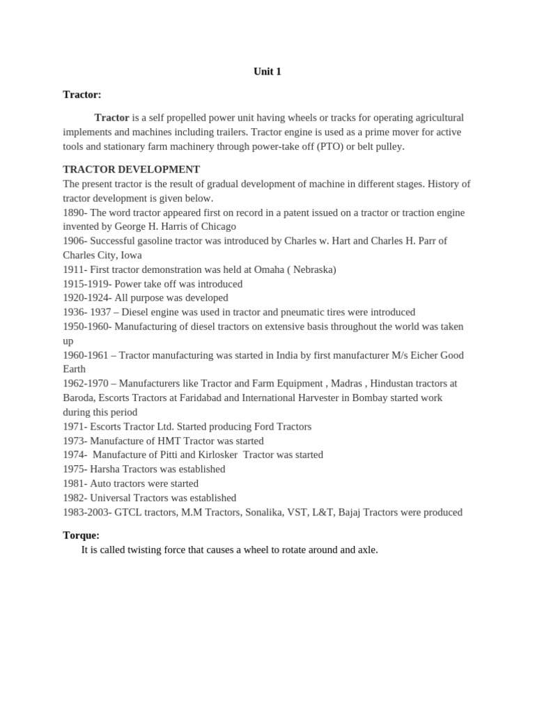 Tractor Types and Development Overview | PDF | Piston | Tractor