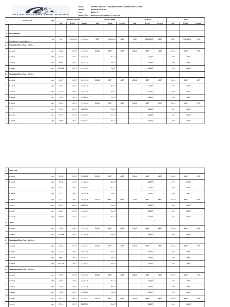 Billing BTC Mall NO.3 | PDF | Structural Engineering