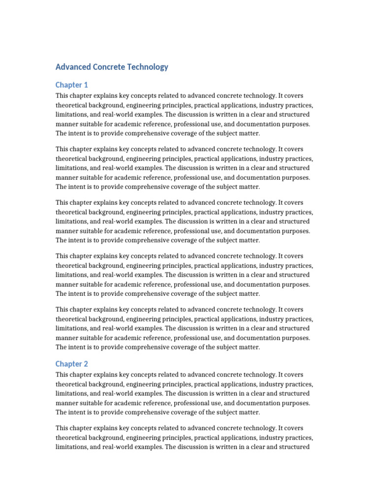 Advanced Concrete Technology Overview | PDF | Engineering | Matter
