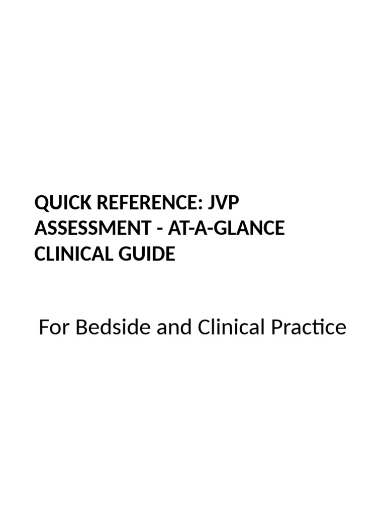 JVP Assessment Clinical Guide | PDF | Pulse | Heart