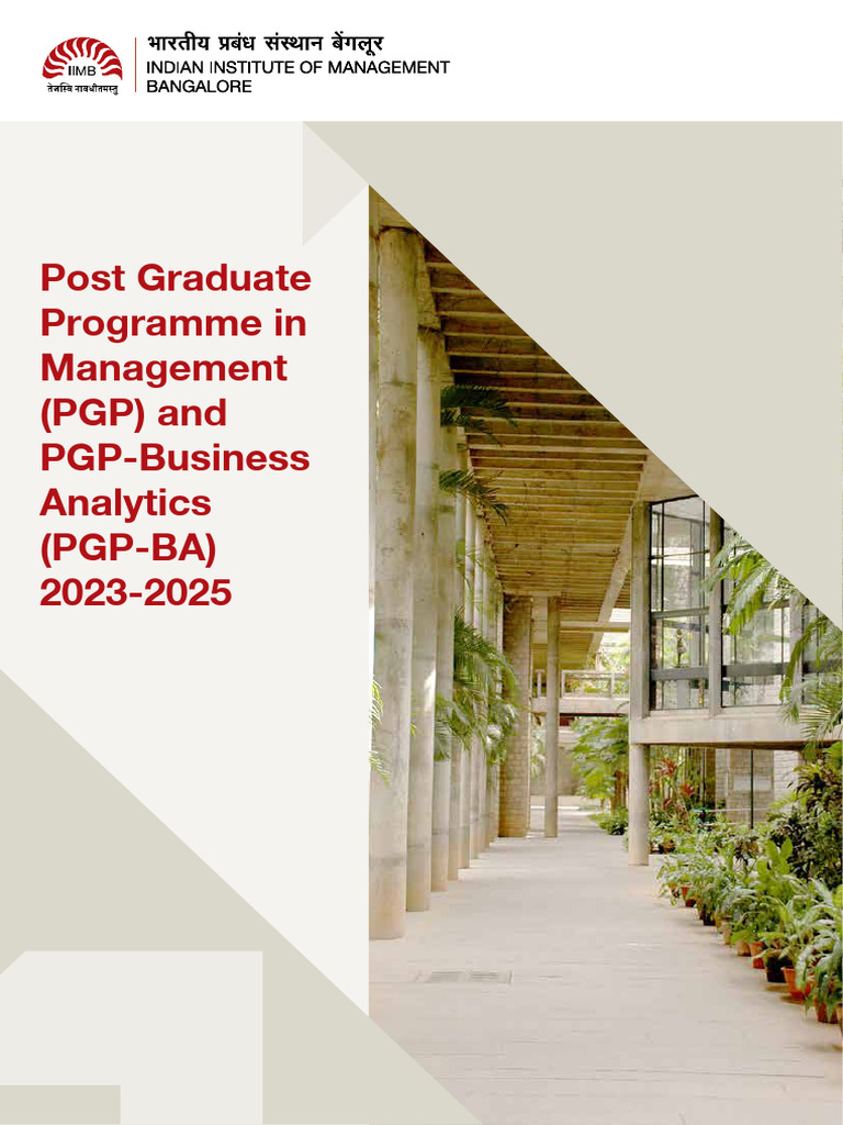 IIM Bangalore PGP & PGP-BA 2023-2025 Overview | PDF